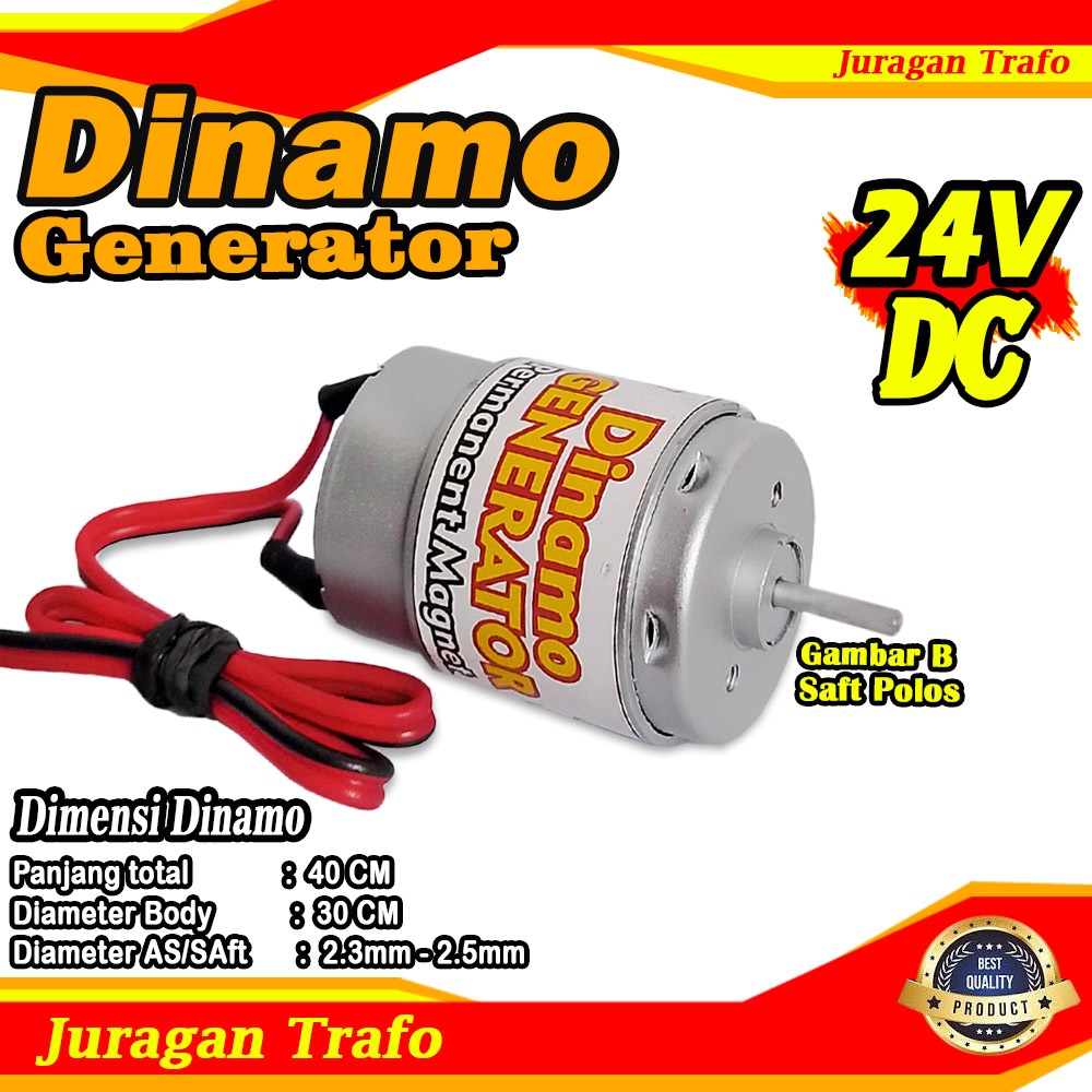 Dynamo DC Generator 24V Plain Saft Head For Creativity Media | Shopee ...