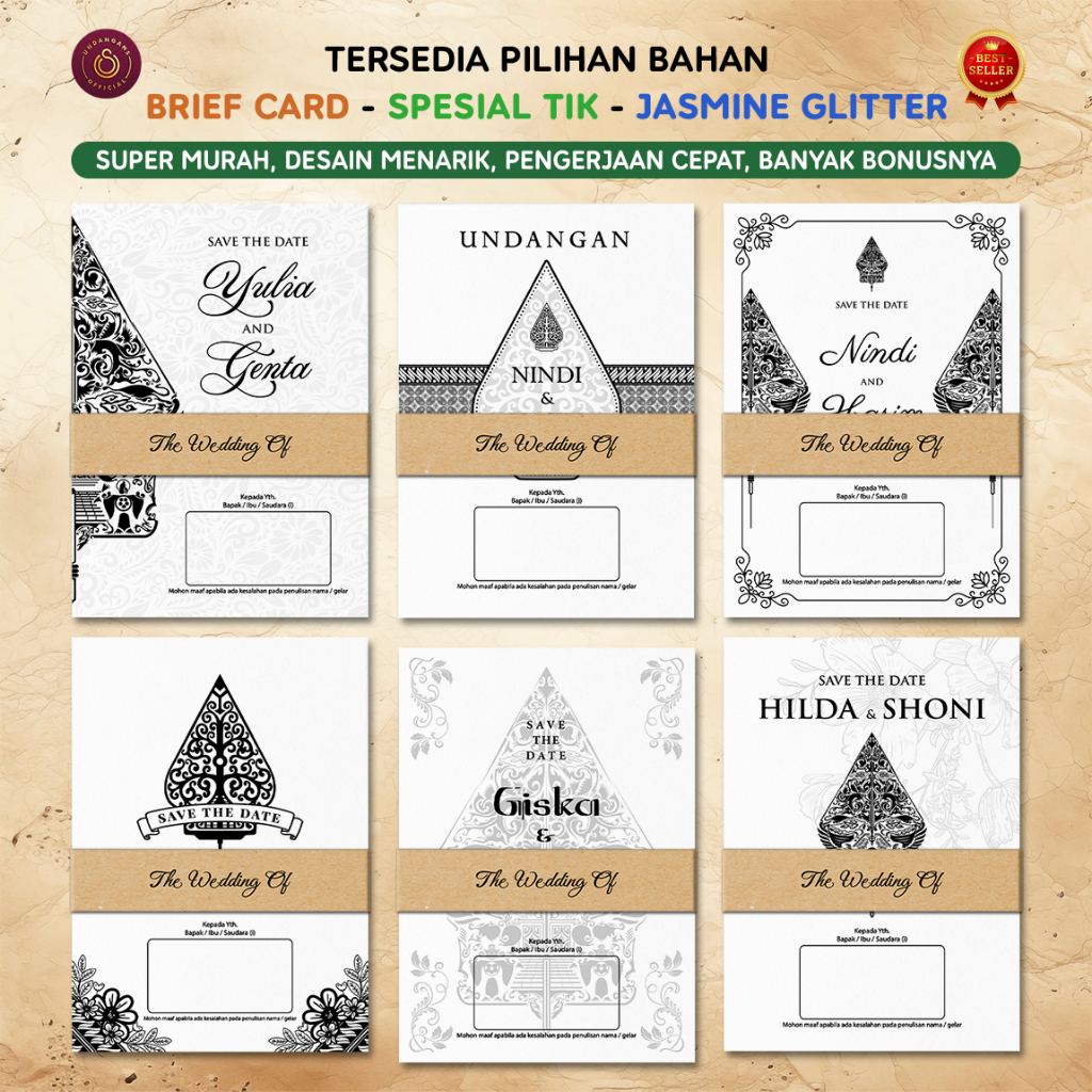 Javanese Traditional Theme Wedding Invitation Kraft Rustic Luxury ...