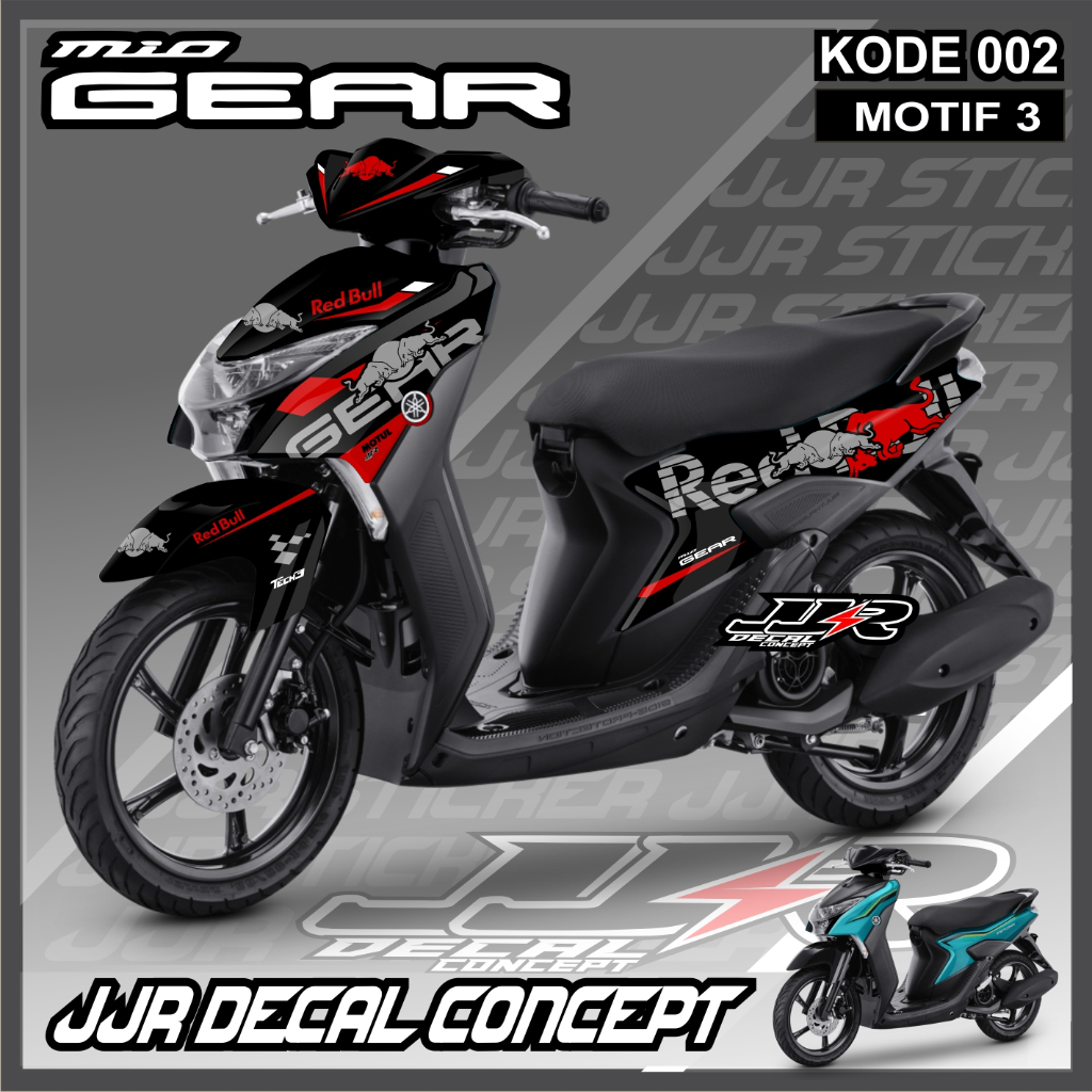 YAMAHA MIO GEAR 125 FULL BODY MOTORCYCLE STICKER NEWEST COOL MOTIF 002 ...