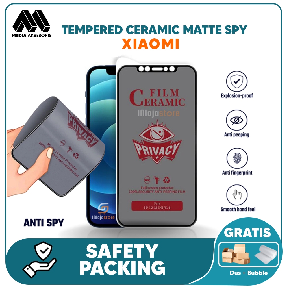 Xiaomi Tempered glass Anti Spy Ceramic For Android Xiaomi 9A A1 10 10 ...