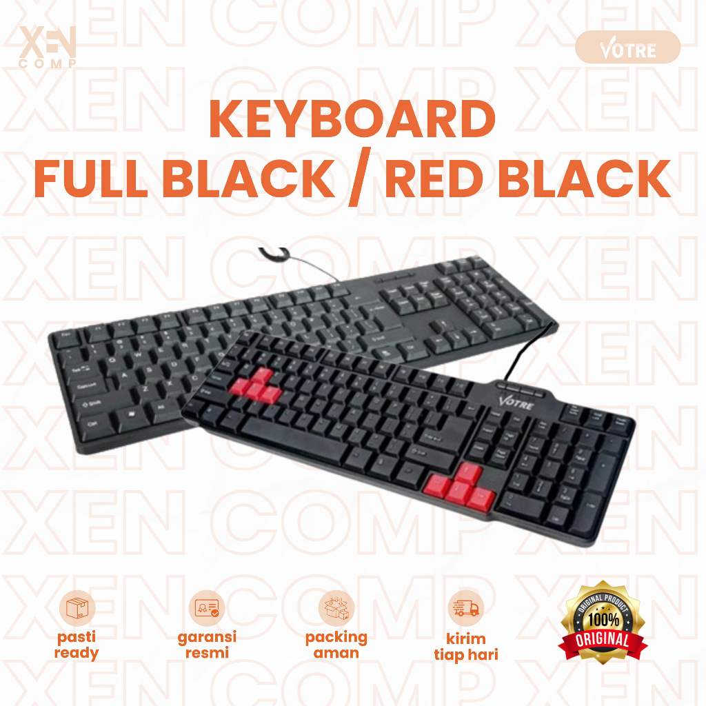 HITAM Votre Basic USB Keyboard KB2308 - Black | Shopee Philippines