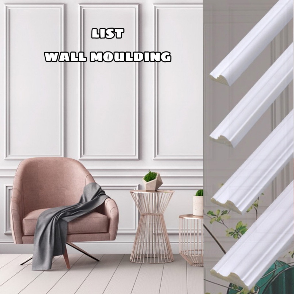 [1.2METER] List Wall Molding PVC / List Border Molding 3D Wainscoting ...