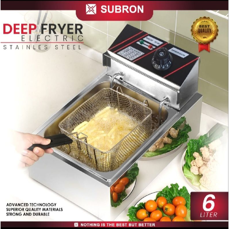 Subron Electric Deep Fryer SUBRON DF6L Premium Stainless Steel 6 Liter ...