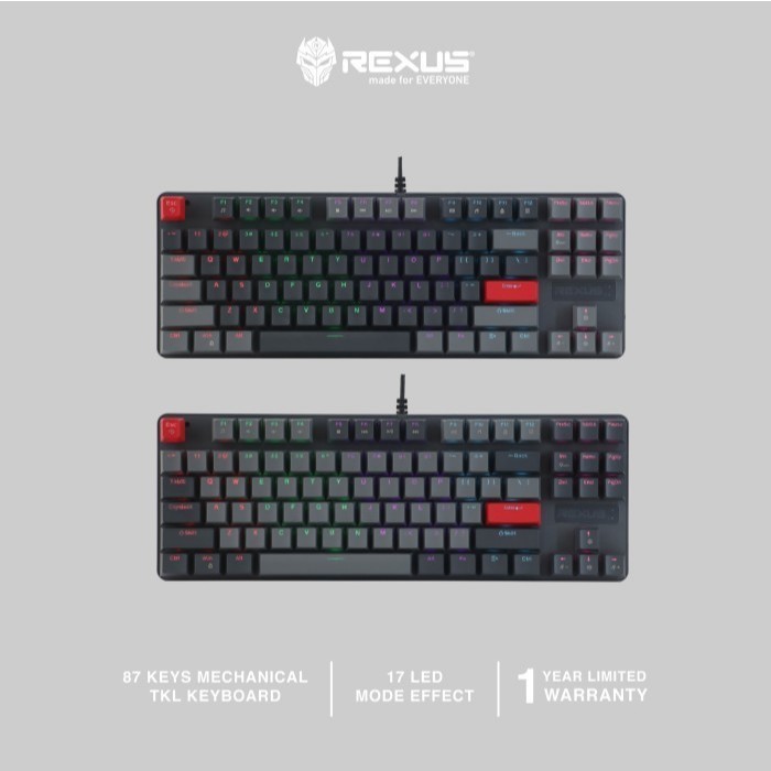 Rexus Gaming Keyboard Heroic KX4 Mechanical TKL RGB Led | Shopee ...