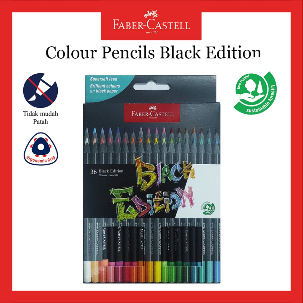 Faber Castell Black Edition Colored Pencils 36 Colors | Shopee Philippines