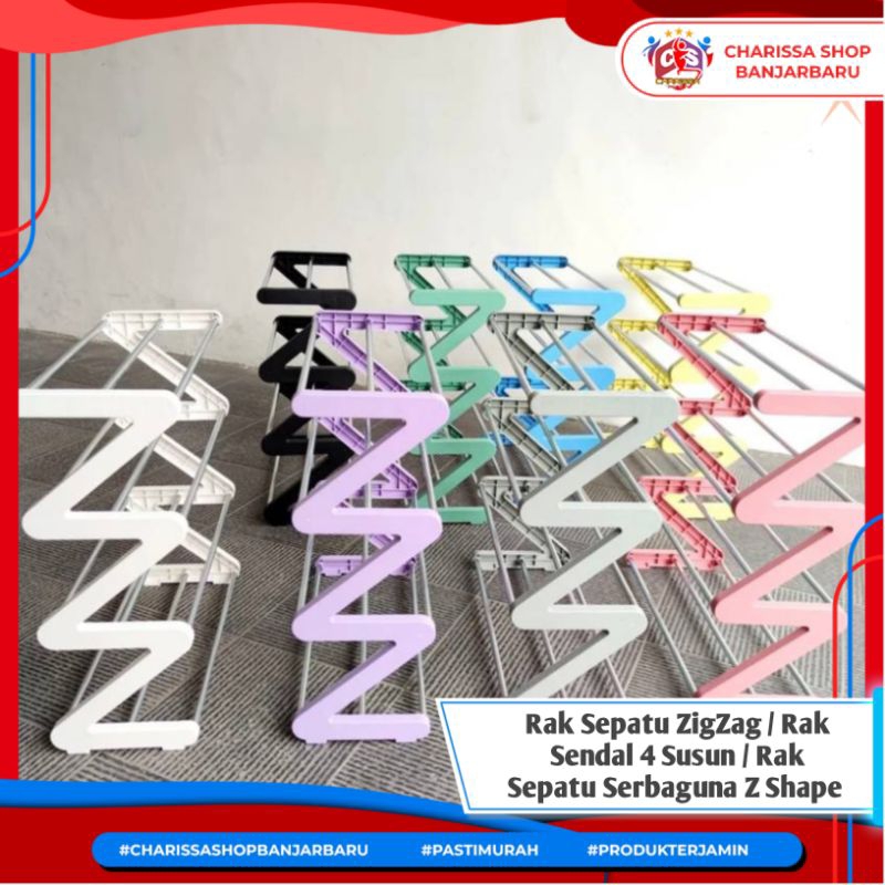 ZigZag Shoe Rack / 4 Layer Sandal Rack / Z Shape 4 & 3 Layer Multipurpose Shoe Rack / Portable ...