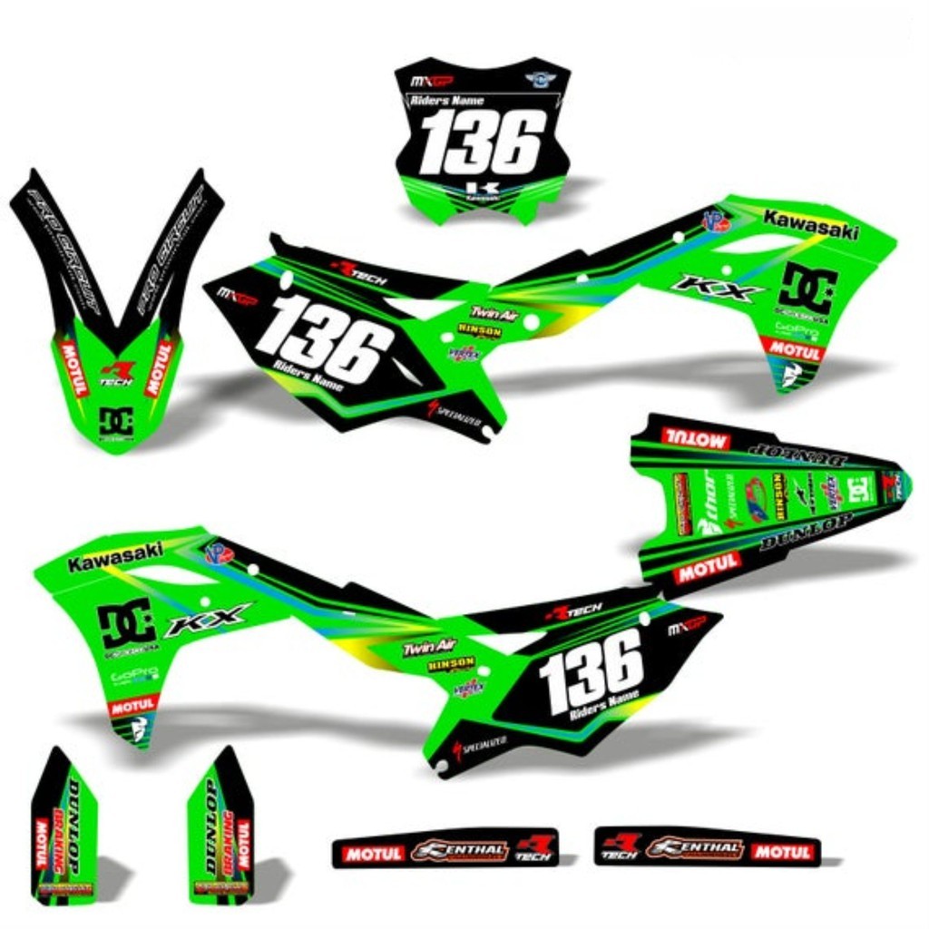 Decal KX 85/125/250/450 FULL BODY - STICKER KX 85 DECAL GTX STICKER RBT ...