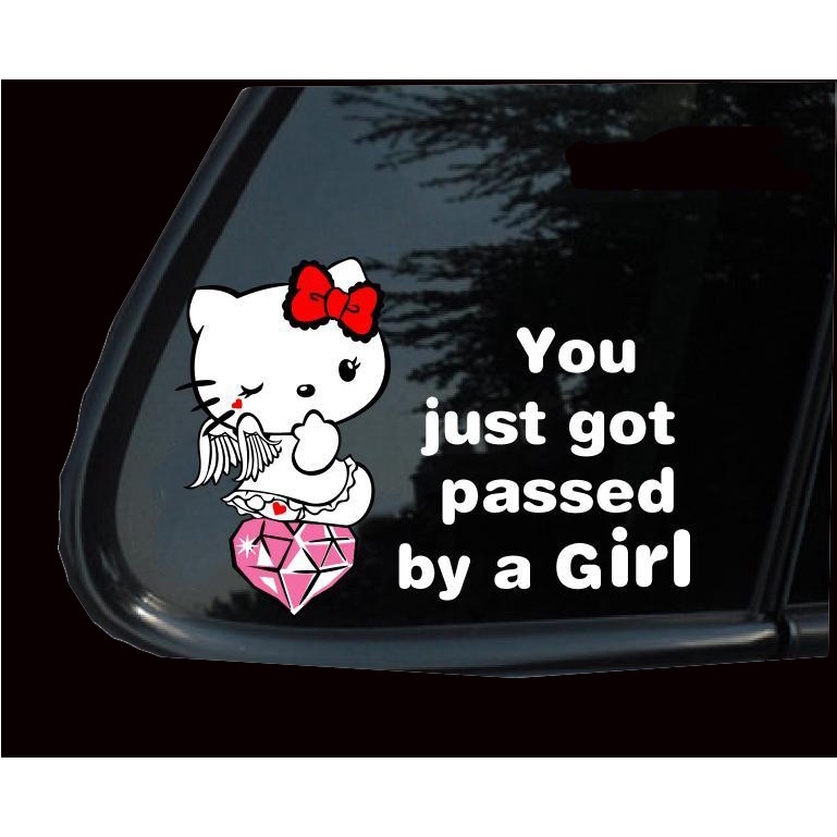 Sindeh GRAPHICA CUTTING HELLO KITTY CAR STICKER MELEDEK CAR WINDSHIELD ...
