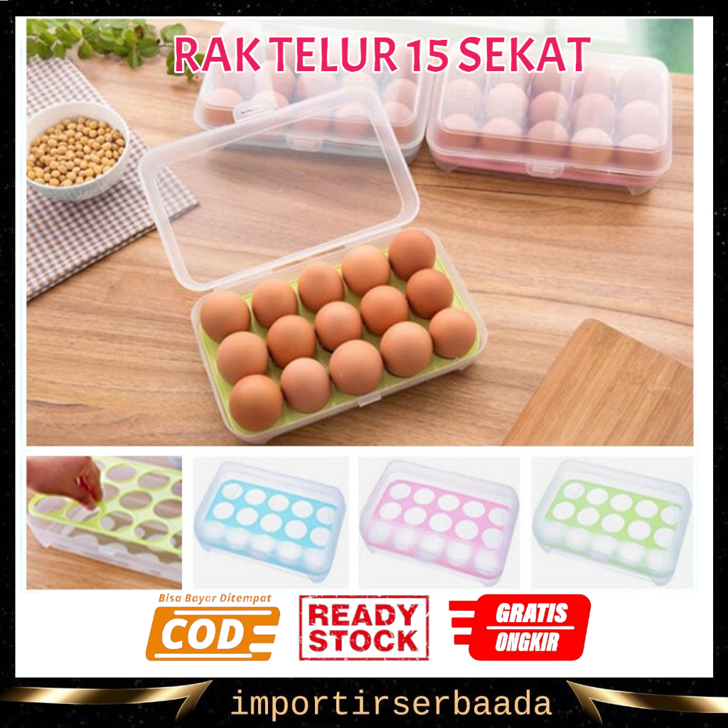 Imp- Egg Box Storage Organizer 15 Partition Holes / Egg Box Storage ...