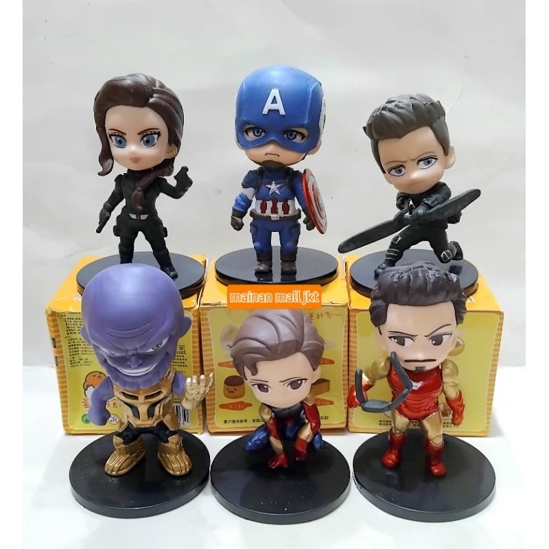 Avenger figure chibi set 6pcs sold individually and set - action figure ...