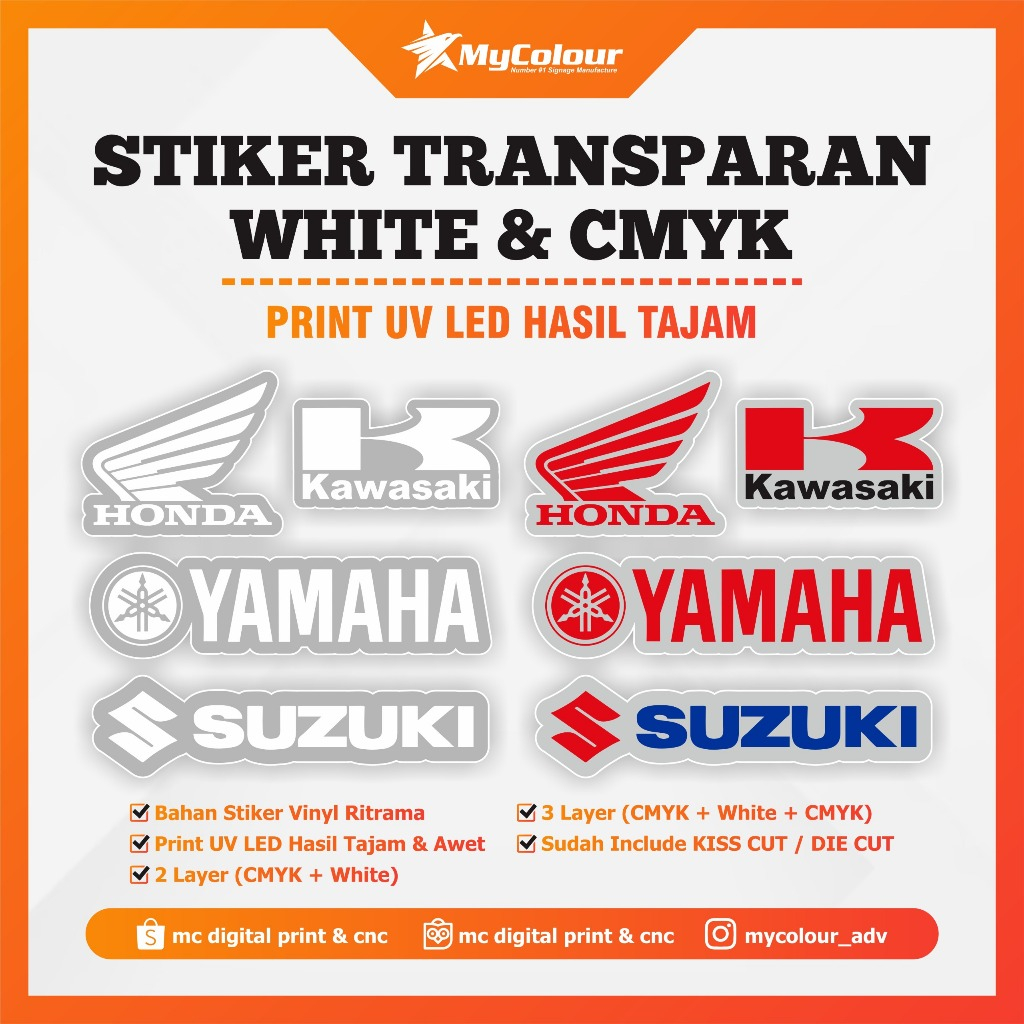 Transparent/clear vinyl label Sticker - WHITE+CMYK, 105cm | Shopee ...