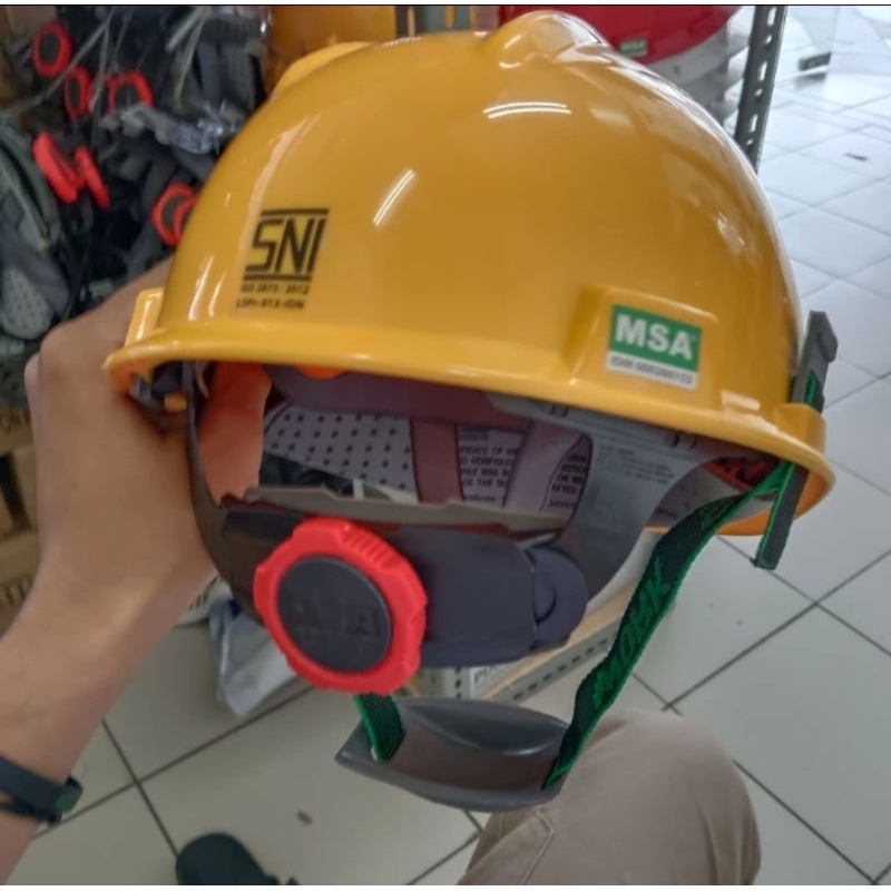 Msa Vgard Fastrack Helmet Includes Chinstrap Yellow / Yellow MSA Safety ...