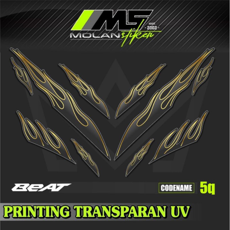 Decal Sticker Striping Variation Transparent Uv Beat Pop Api Honda Beat ...