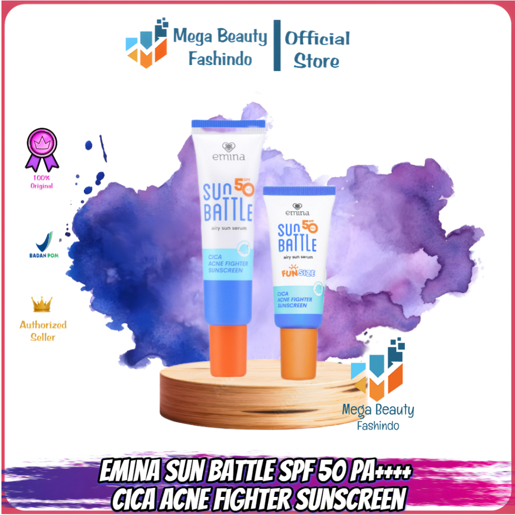 Emina Sun Battle SPF 50 PA+++ Cica Acne Fighter Sunscreen | Shopee ...