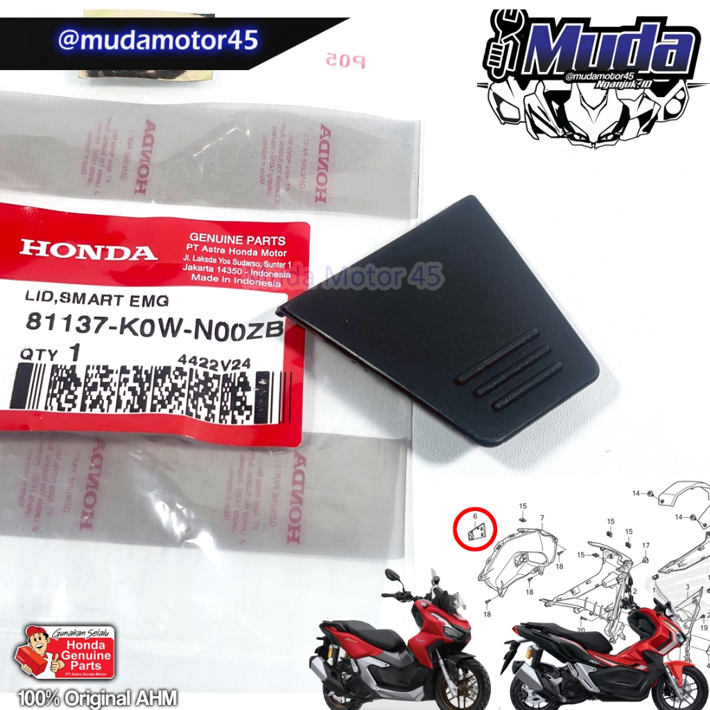 Adv 150 160 EMERGENCY KEY COVER 81137-K0W-N00ZBLID SMART EMERGENCY ...