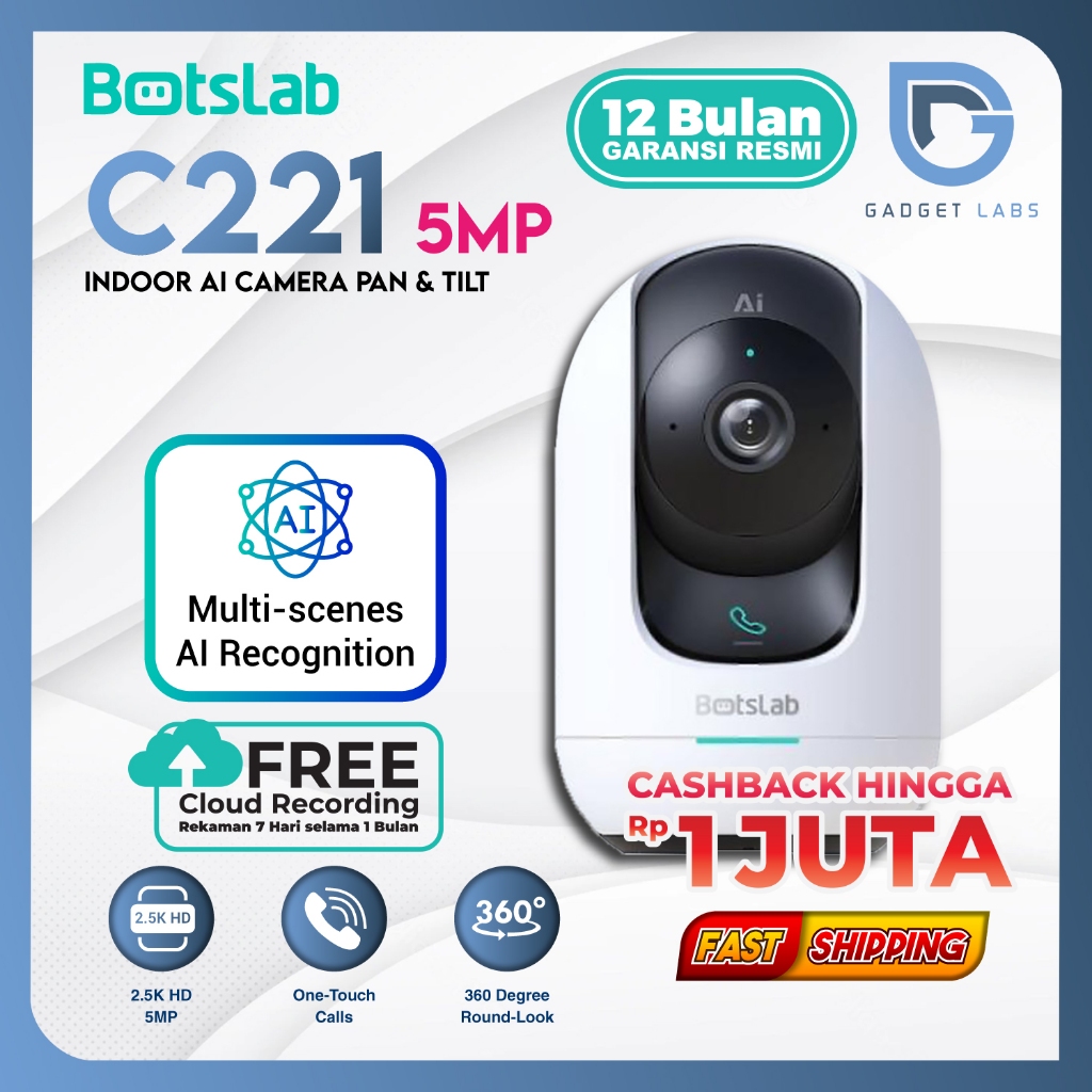 BotsLab 221 Cam 2 PRO IP Camera CCTV Indoor 5MP 3K | Shopee Philippines