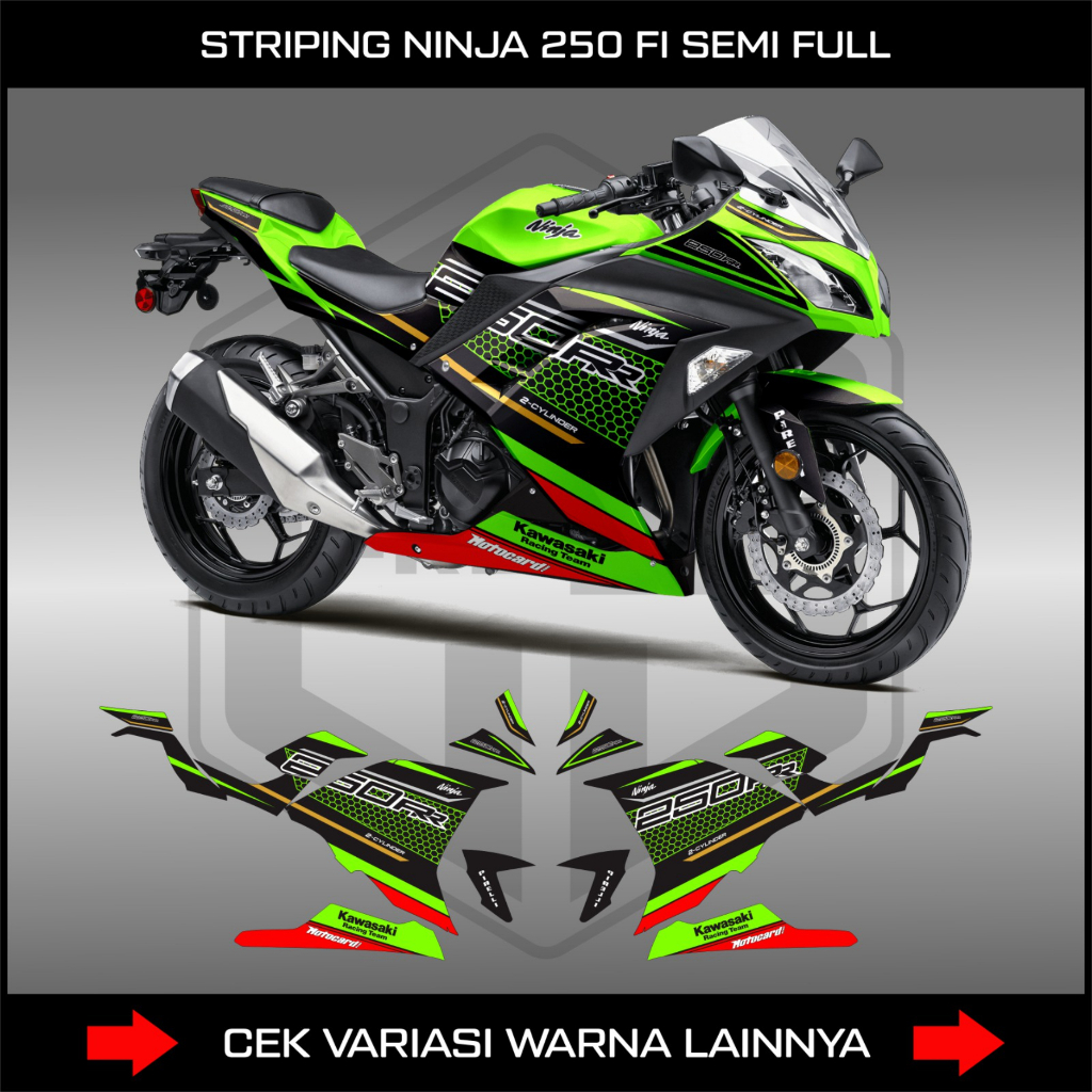 NINJA FI 250 OLD LIVERY KRT 250RR STRIPING STICKER / DECAL STICKER ...
