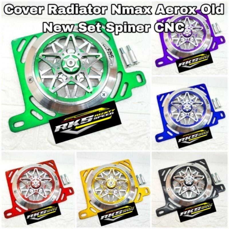 Radiator Cover set spinner spinner cnc star motif Yamaha Nmax Aerox old ...
