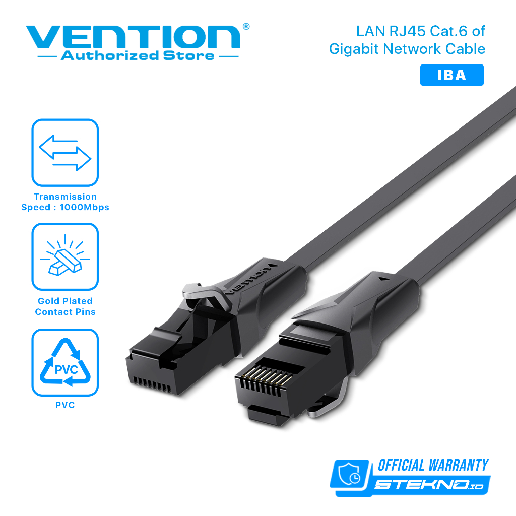 Vention [IBA 40M] Lan Cable RJ45 Cat6 Cat.6 Flat Gigabit UTP | Shopee ...