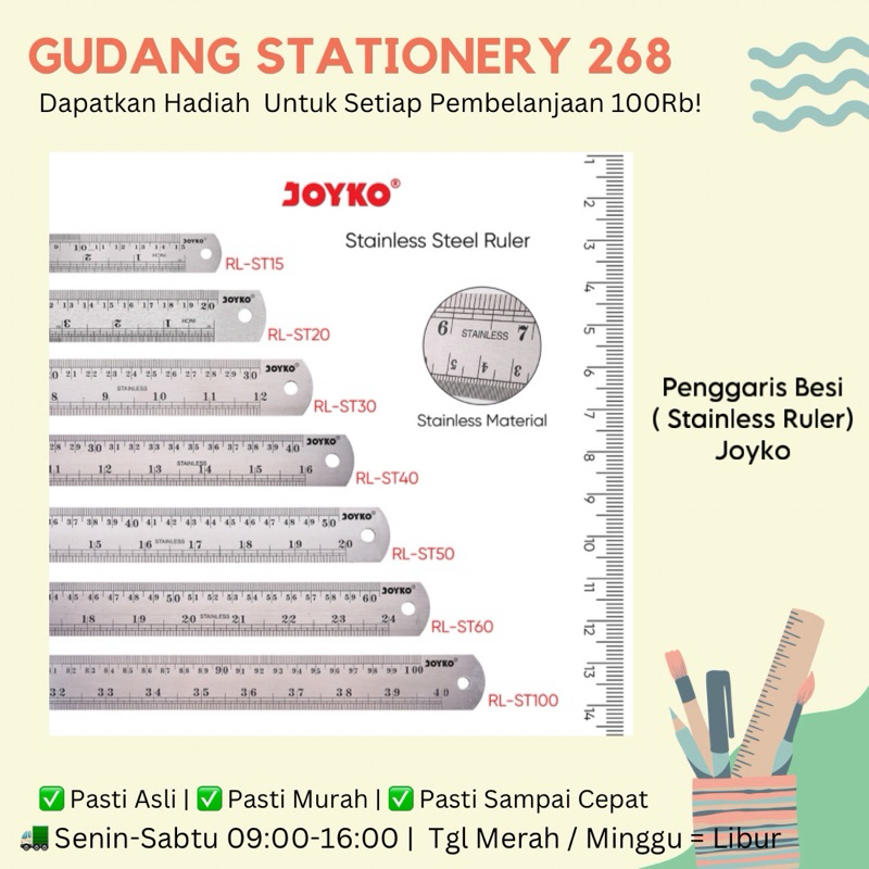 Joyko Stainless Steel Ruler / Joyko Iron Ruler / Joyko Iron Ruler ...