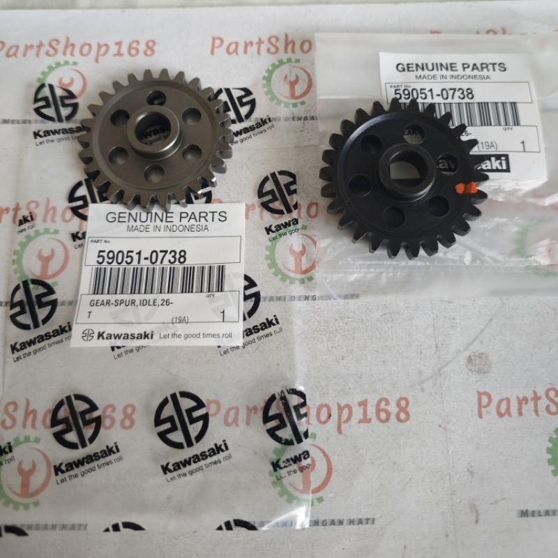 59051-0738 Gear spur idle transmission Gear kick starter KLX 150 ...