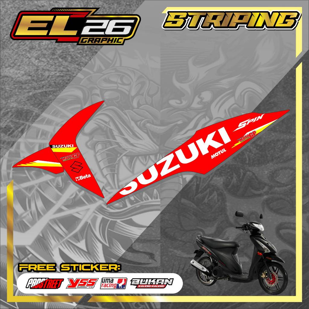 395 SUZUKI SPIN STRIPING STICKER - SUZUKI SPIN STRIPING SIMPLE GRAPIC ...