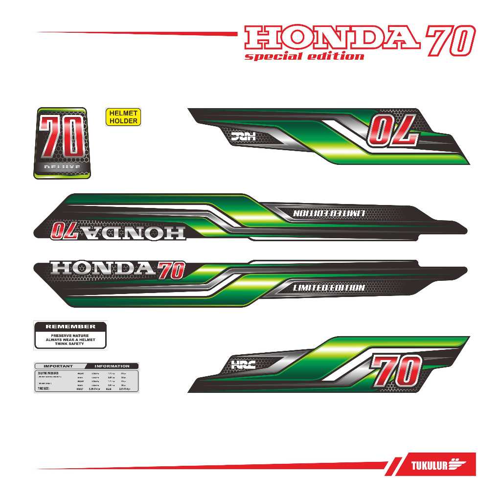 Sticker HONDA C70 STRIPING DECAL C70 RACING LIMITED EDITION 10 | Shopee ...