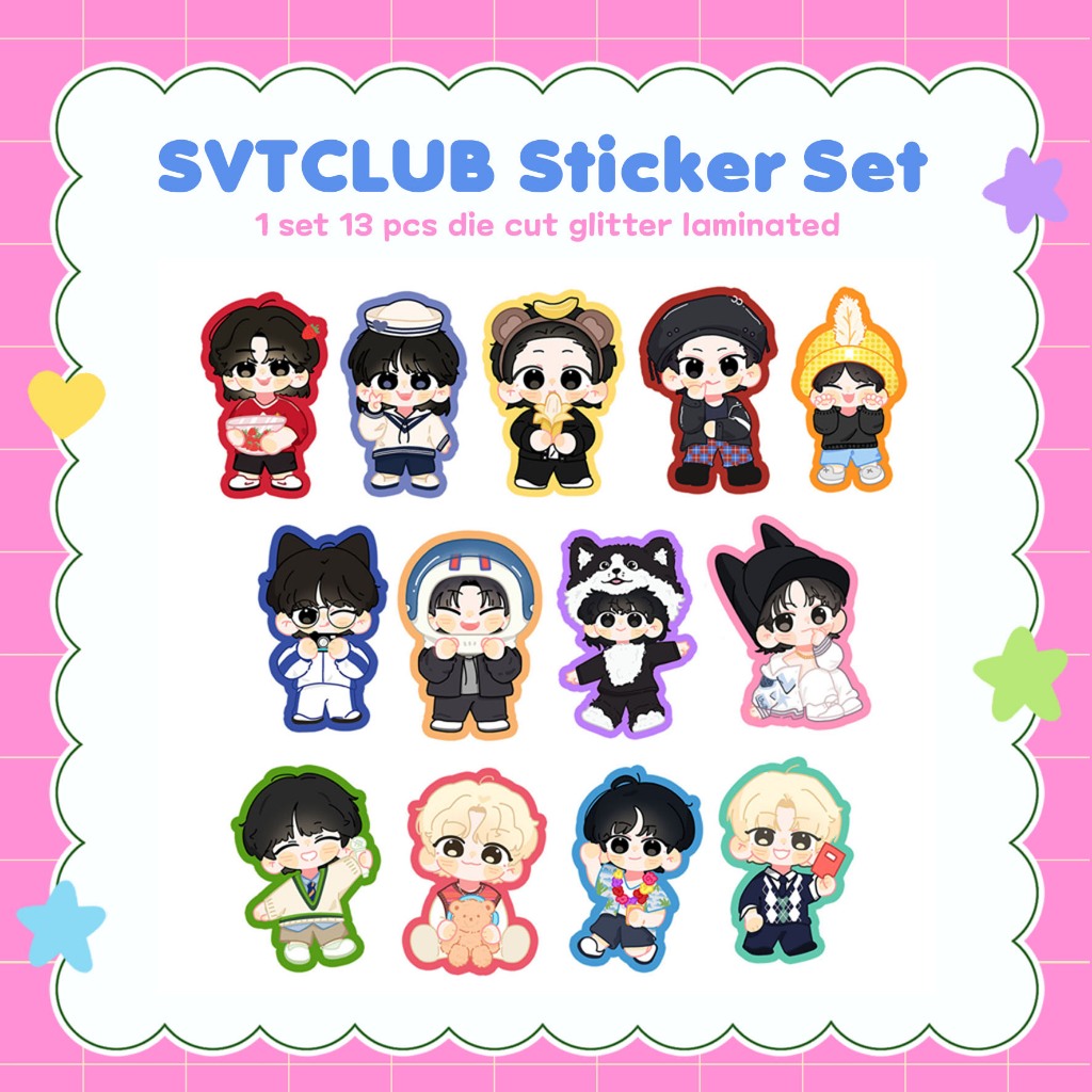 SEVENTEEN DIE CUT STICKER SET GLITTER | Shopee Philippines