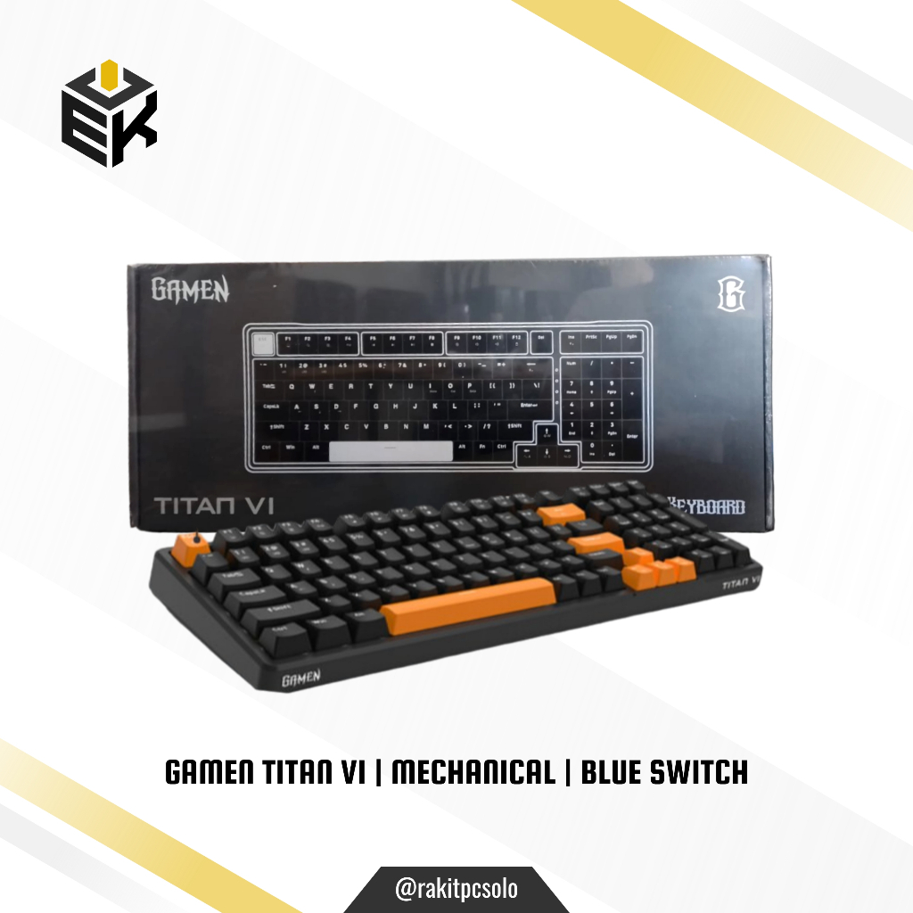 Gamen Titan VI Full Size Gaming Keyboard Mechanical Blue Switch Full ...