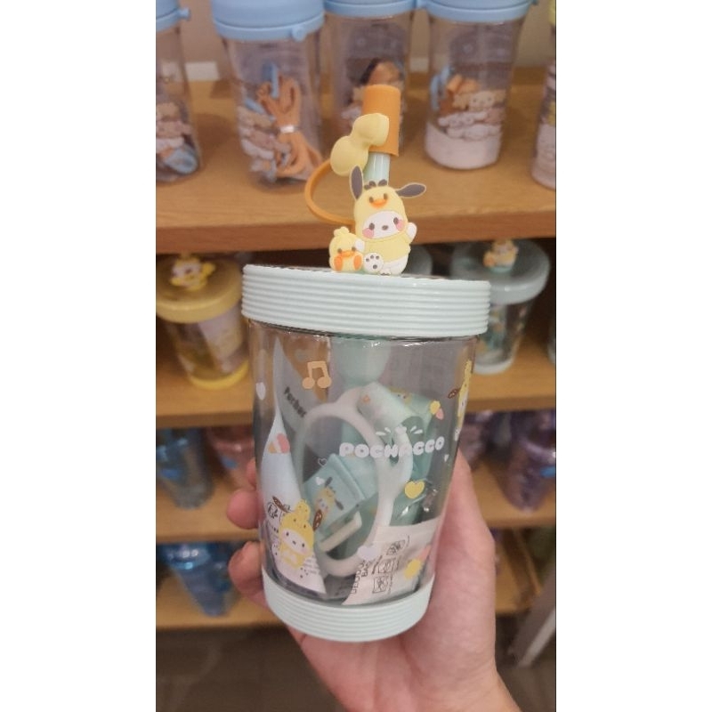 Miniso OFFICIAL Fruit series Plastic water bottle with straw 400ml ...