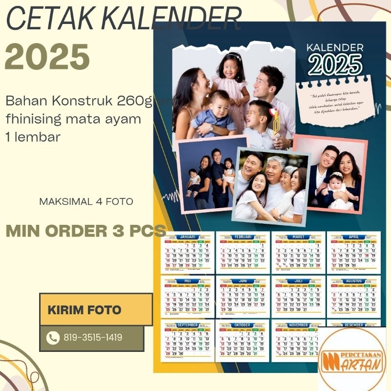 2025 CONSTRUCTION CALENDAR 260GRAM custom Photo | Shopee Philippines