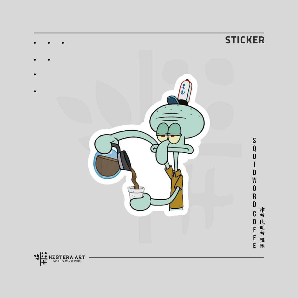Glossy Matte Laminated Invisible Spongebob Stickers | Squidword Coffee ...
