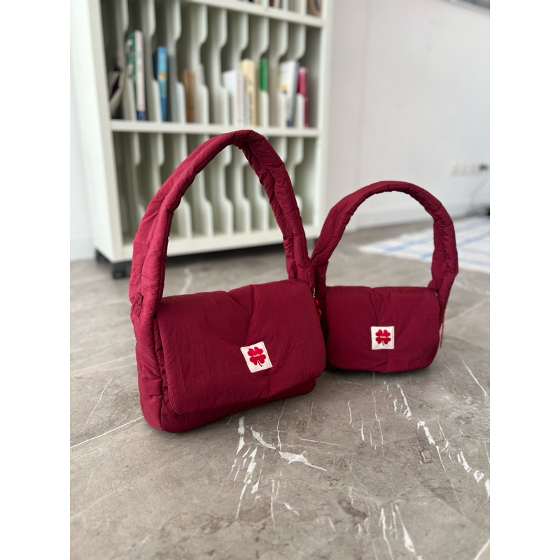 Luella Anonimite Puffy Bag - Maroon Red | Shopee Philippines