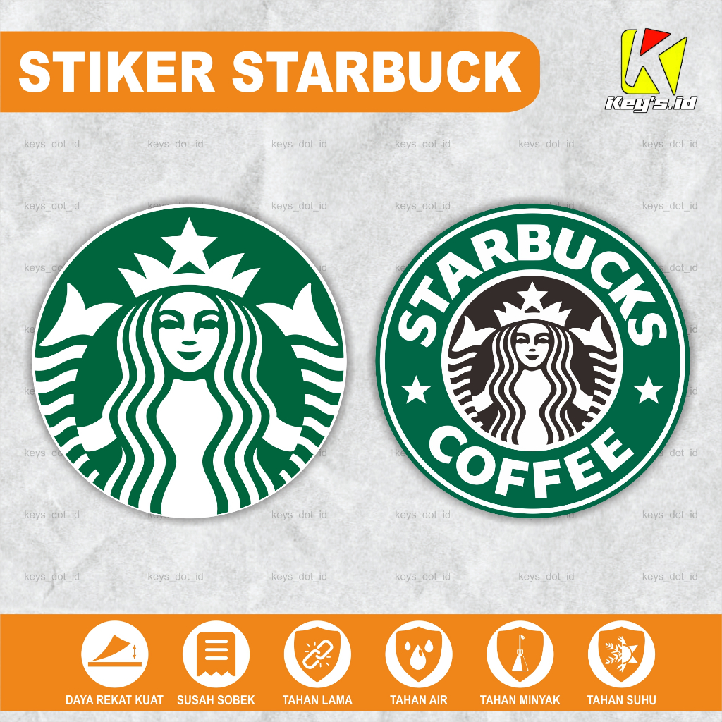 STARBUCKS HOLOGRAM STICKER, STARBUCK LOGO STICKER, WATERPROOF STARBUCK ...