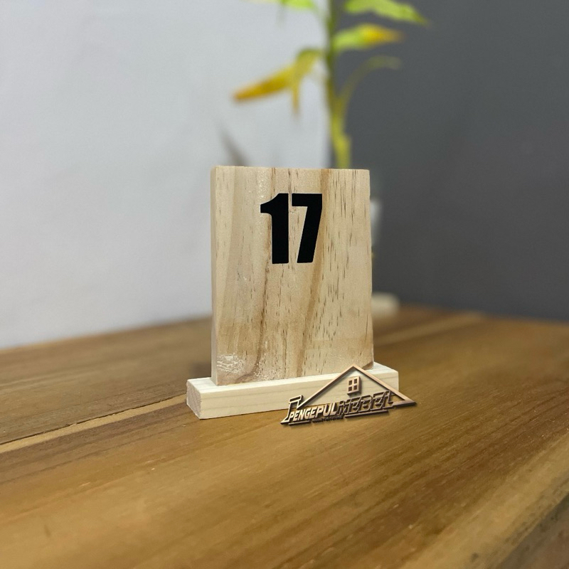 KAYU Aesthetic Minimalist Sitting Wooden Table Number Board | Shopee ...