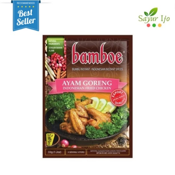 Bamboe Fried Chicken Seasoning 33 Grams/Pack Spices Mix For Indonesian ...