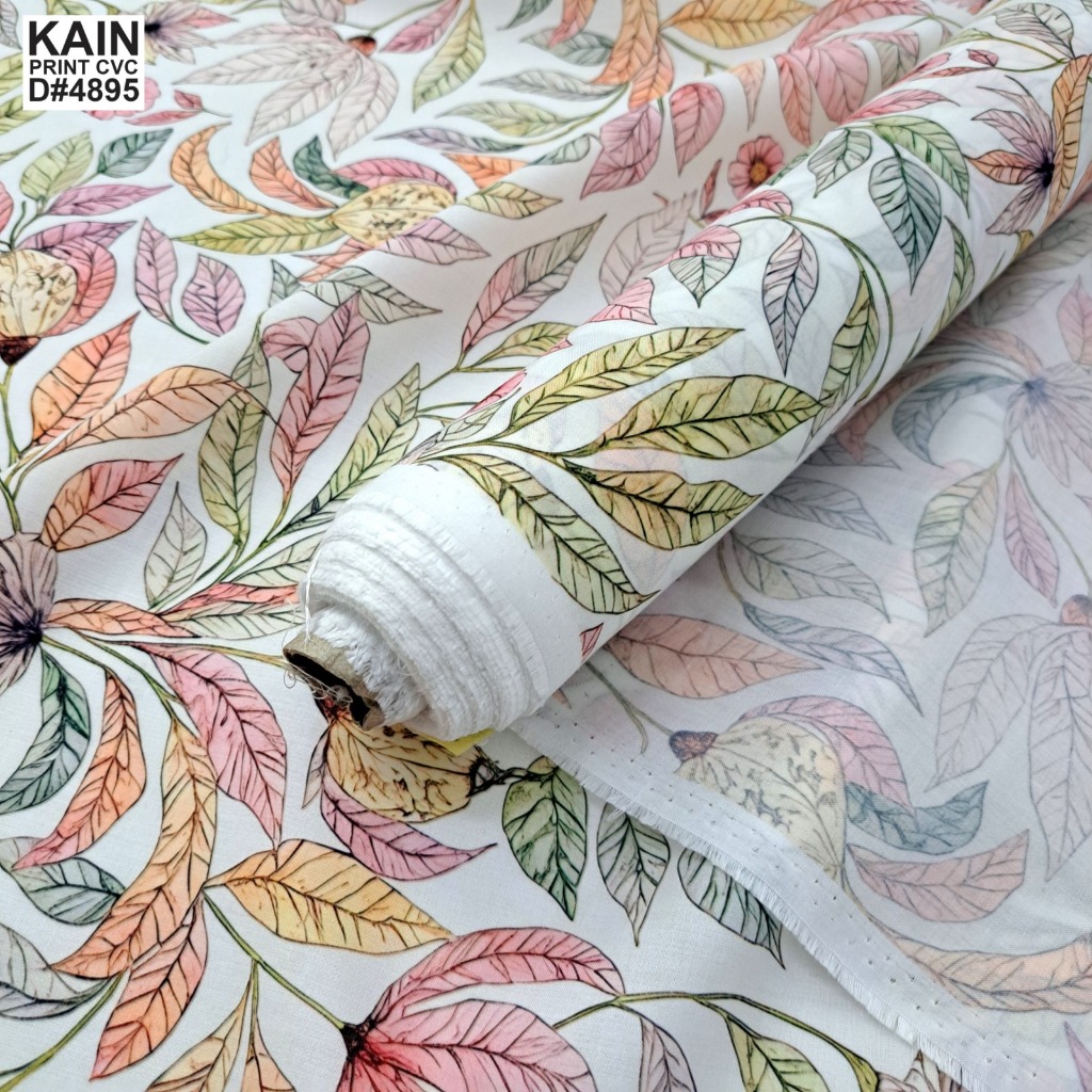 KATUN Cotton Fabric / CVC Cotton Fabric D-4895 (Per 0.5 meter) | Shopee ...