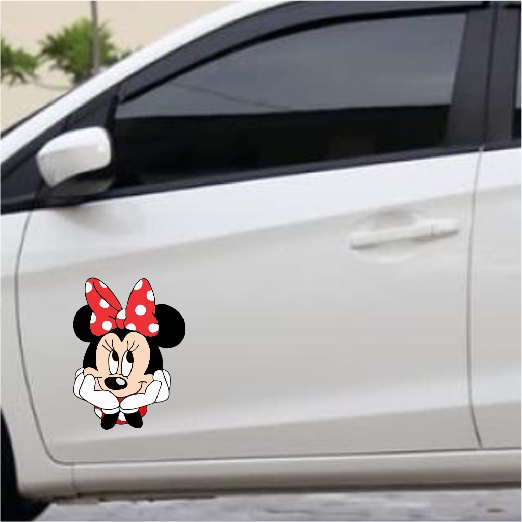 BLIGHOO CUTTING STICKER MICKEY MINNIE MOUSE HAPPY UNIQUE COOL CUTE CAR ...