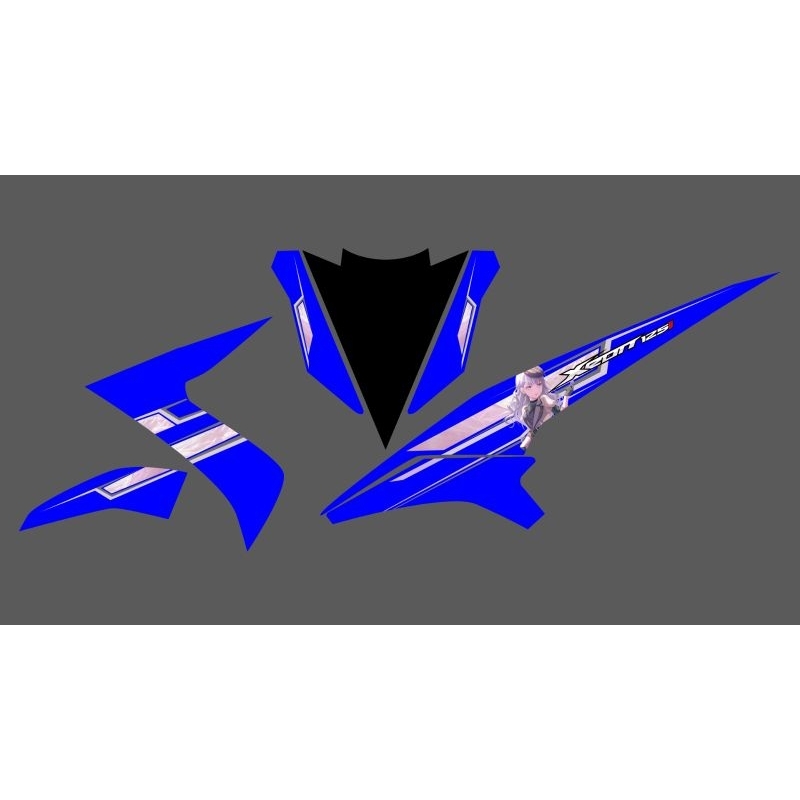 Yamaha XEON RC 125 Transparent STRIPING STICKER DESIGN ANINE CUSTOM ...