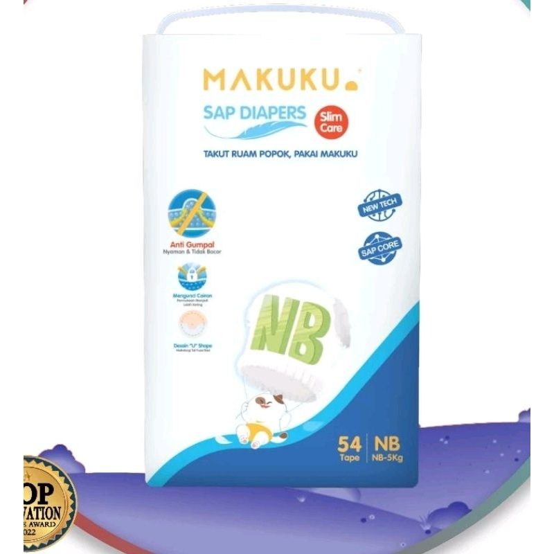 Makuku SAP Diapers Slim Care Adhesive NB54 Baby Diaper Thin Extra Dry ...