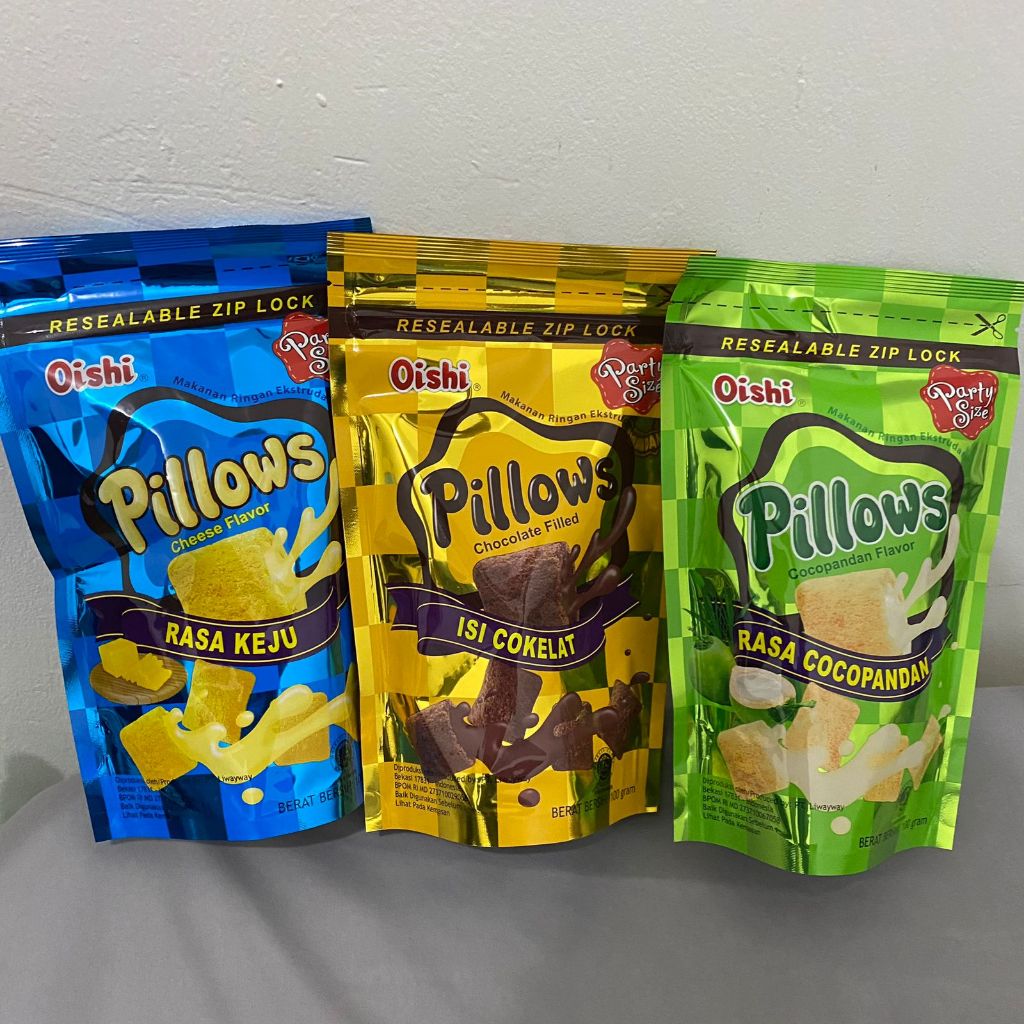 Oishi Pillows 100g packaging | Chocolate | Cheese | Cocopandan | Shopee ...