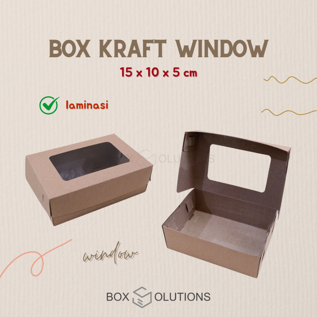 Brownie box 15x10x5 cm / kraft window box 15 x 10 x 5 cm (S) contains ...