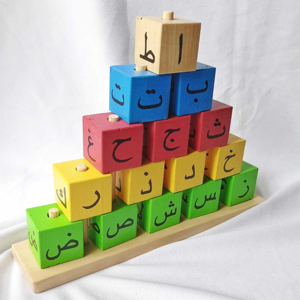 Hijaiyah Pyramid Building Block Toy Recognizing Hijaiyah Letters Arabic ...