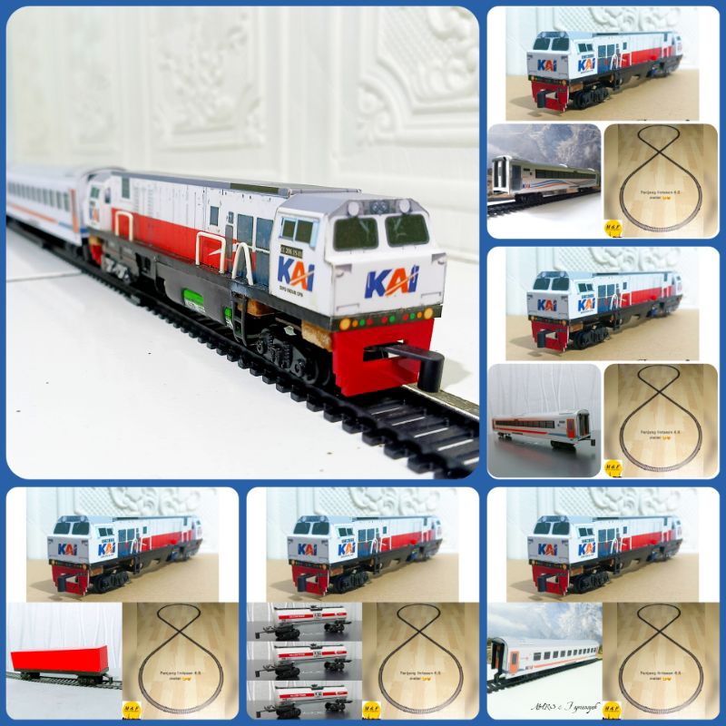 Indonesian Train | Full SET Of Circuit | Locomotive CC206 | Carriage ...
