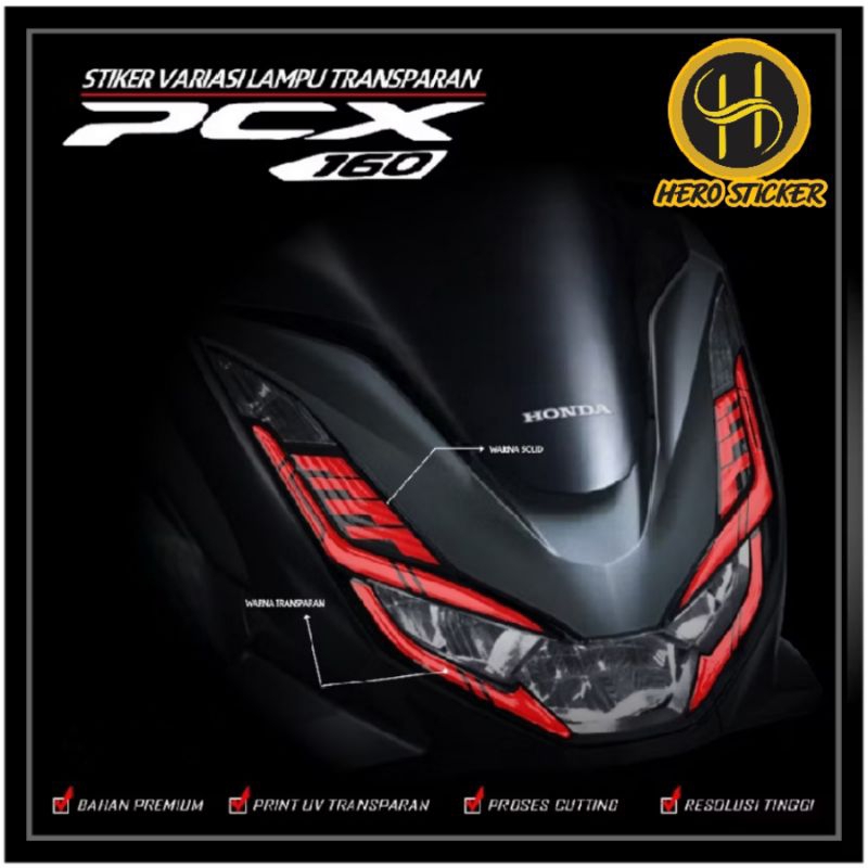 Honda PCX 160 CC Headlight Variation STICKER| Cutting Light Sticker ...