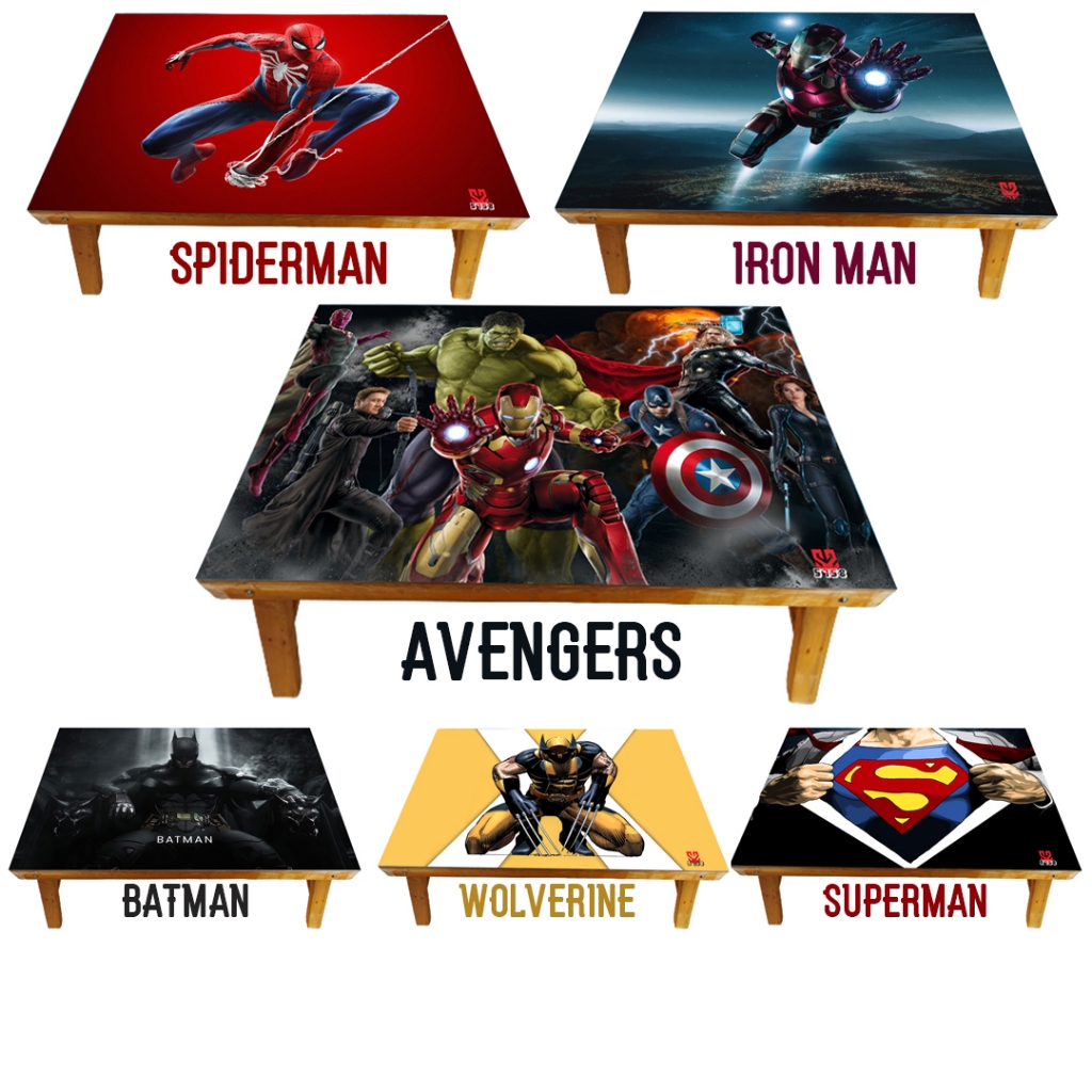 Children's Folding Learning Table SUPER HERO Characters Batman Iron Man ...