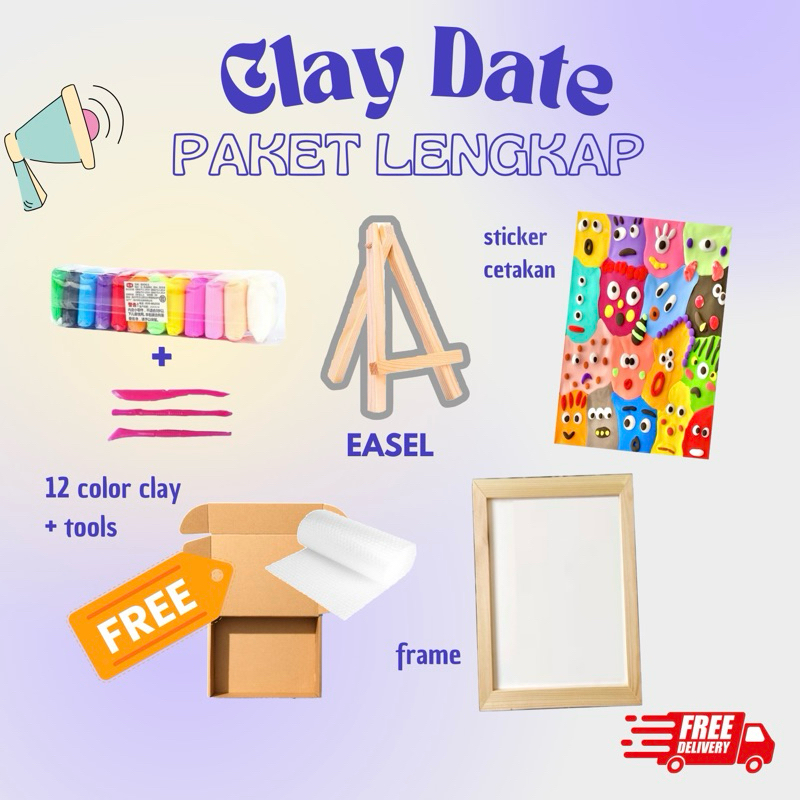 [COMPLETE Package] DIY CLAY DATE | Ide DATE CLAY | Frame CLAY KIT 1 SET ...