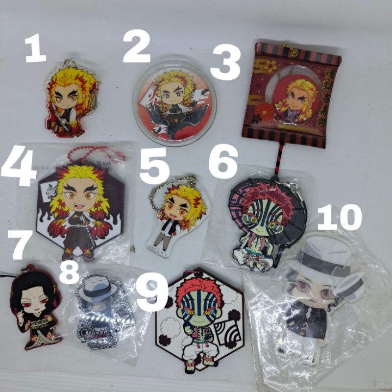 Original japan merch badge rubber acrylic keychain demon slayer rengoku ...