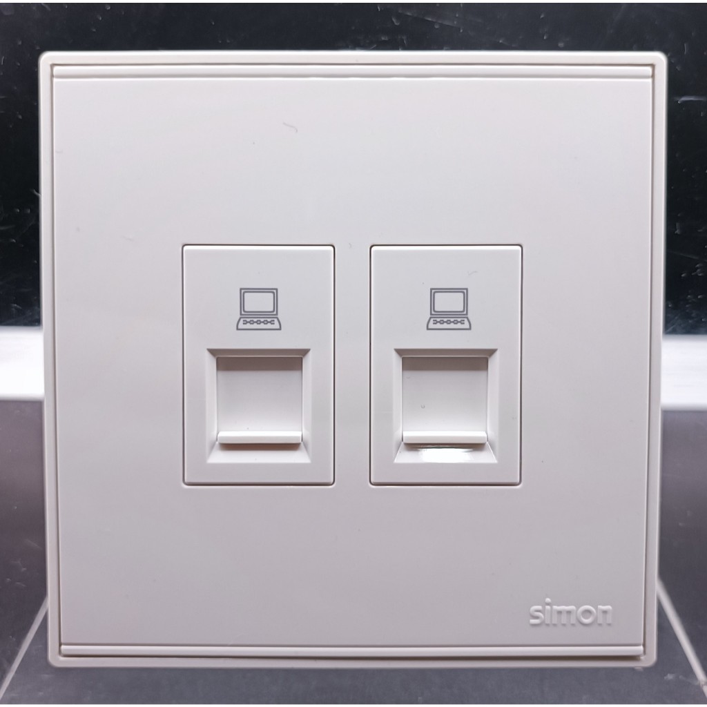 SIMON E6 WHITE DATA OUTLET / DATA OUTLET (FIN DATA CAT 6) | Shopee ...