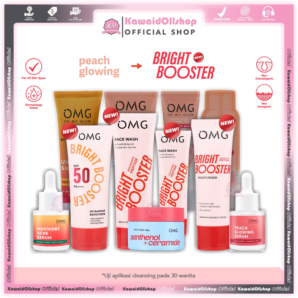 Omg Oh My Glow Peach Glowing | New Bright Booster | Face Wash/Cream ...